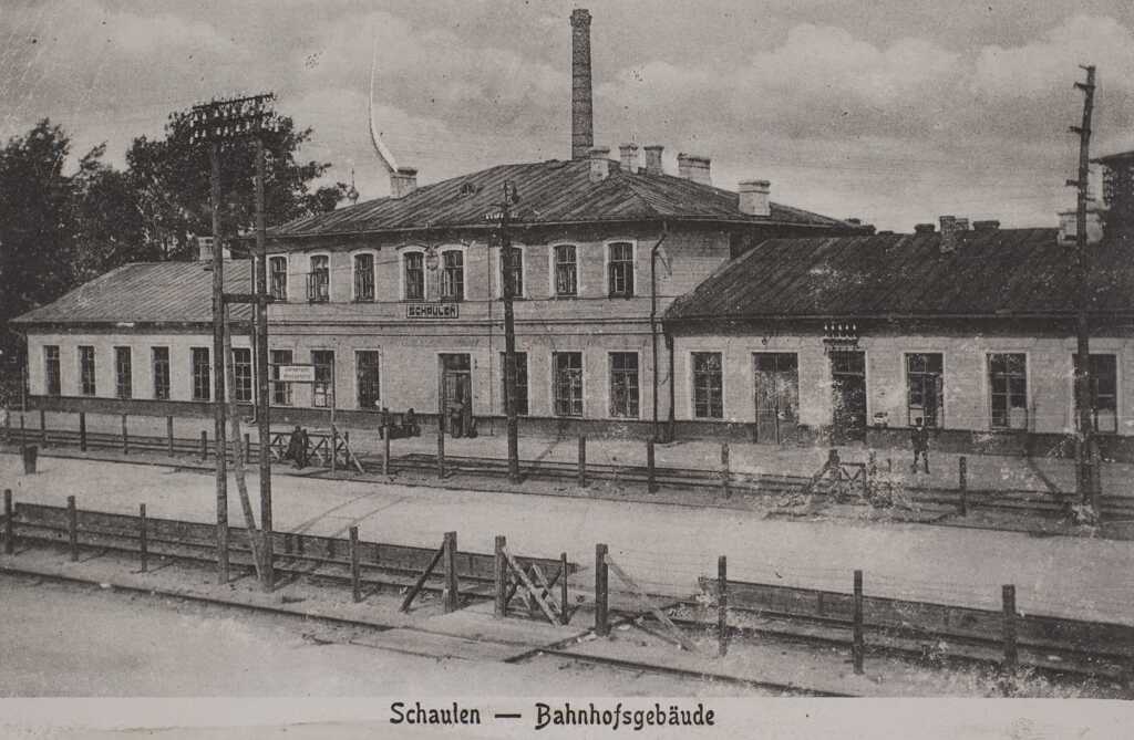 Šiauliai - stoties pastatai.Šiauliai pirmojo pasaulinio karo metu.